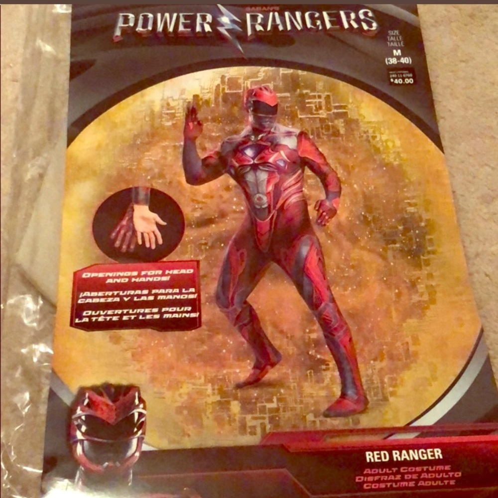 Men’s Red Ranger Power Ranger Costume - Gem